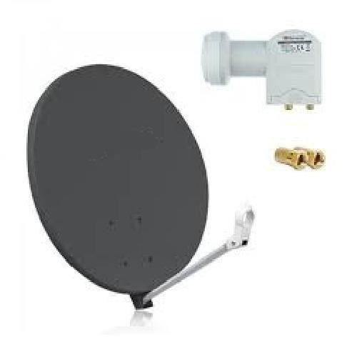 HDME Parabole Satellite Fibre Composite Gris anthracite 70cm + LNB Twin ...