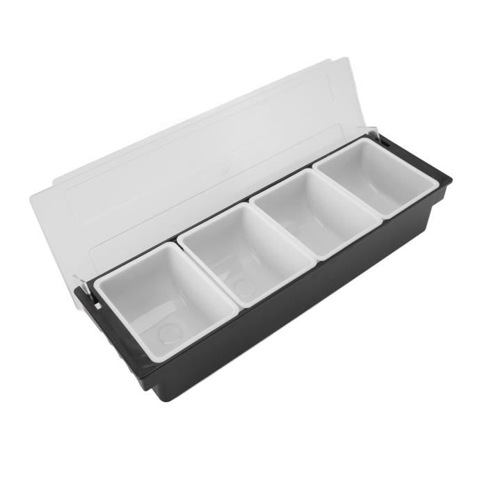 (4 Compartiments)Condiment Caddy Plastique Durable Couvercle ...