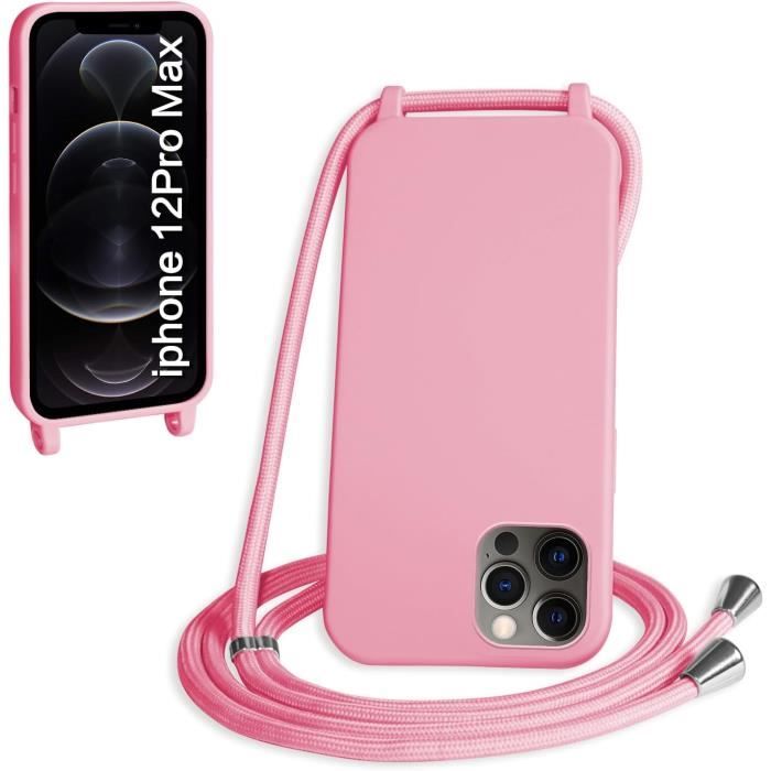 Coque avec Cordon pour iPhone 12 Pro Max, Collier bandoulière Mince ...