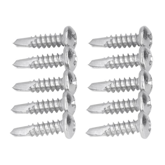 Vis autoperceuse - 200 pcs vis auto-perceuse tête ronde 410 attaches en acier inoxydable pour ...