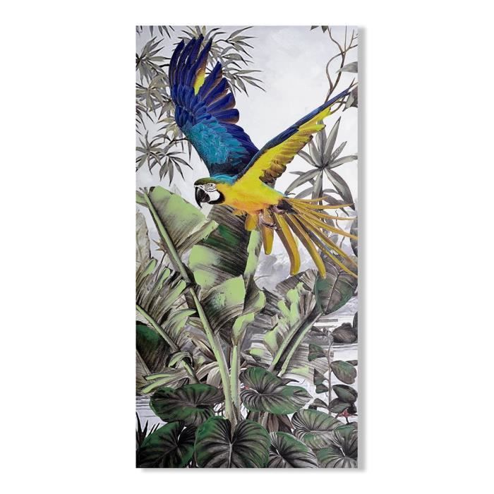 Tableau décoratif Perroquet volant 60x120 cm Peinture sur toile 28069SG ...