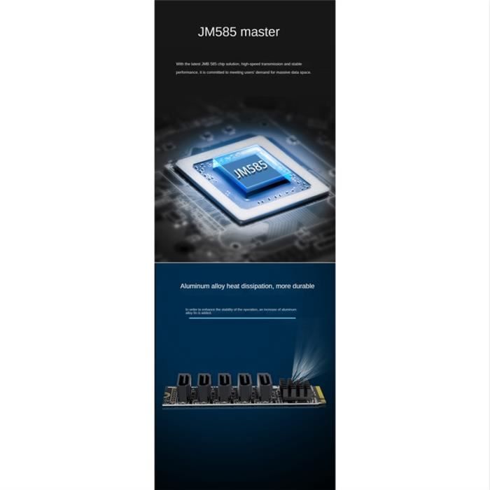 Carte RAID NVME 4 Disques Adaptateur D'Extension PCIeX16 Vers M.2 M-Key ...