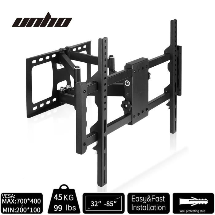 UNHO Support Mural TV Orientable et Inclinable 30-85 Pouces Accroche ...