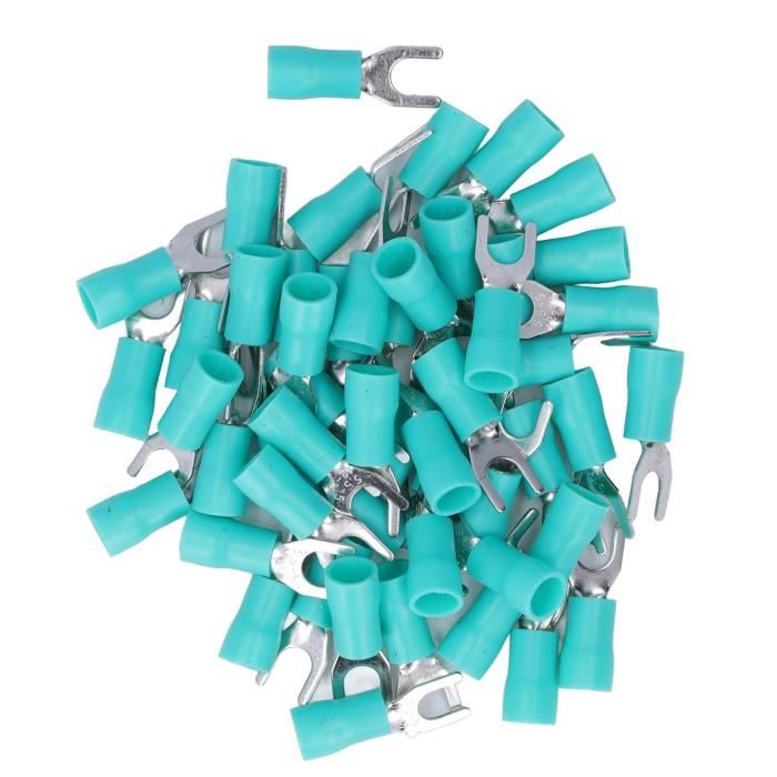VBESTLIFE Borne à sertir SV5.5-5 Lot de 50 Cosses à Sertir SV5.5-5 Isolées pour Fourche à ...