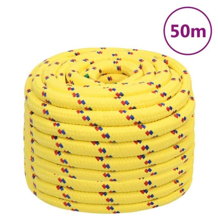 Corde de bateau - VIDAXL - Jaune - 20 mm - 50 m - Polypropylène - Cdiscount Bricolage