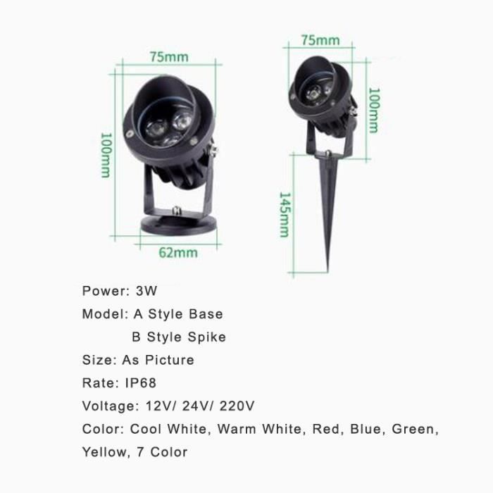 PROJECTEUR EXTERIEUR,LED 3W Spotlight-24V-Green--Projecteur'extérieur ...