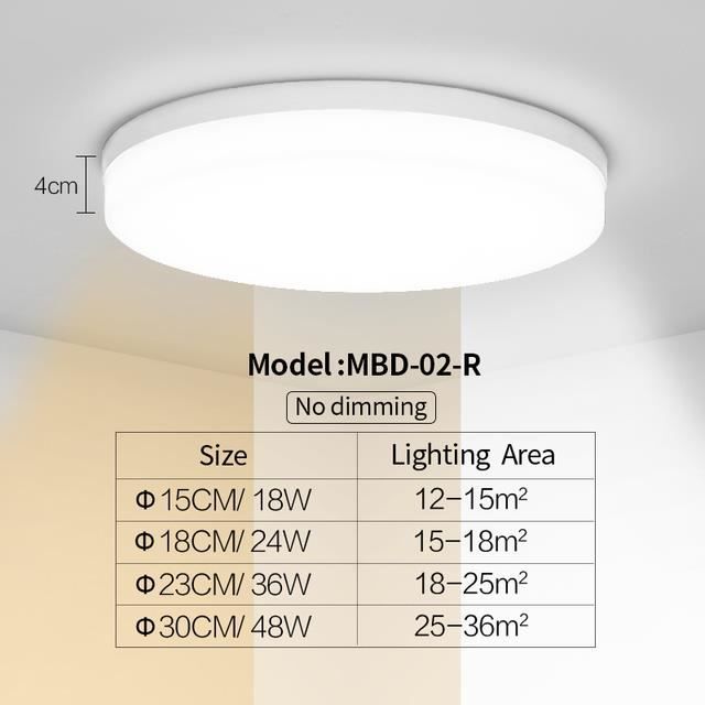 PLAFONNIER,Type B (MBD-02-R)-48W-Warm White--plafonnier LED suspendu en forme'ovni, luminaire ...