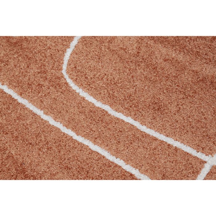 Miliboo - Tapis rectangulaire motif line art terracotta et blanc 160 x ...