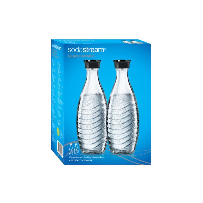 Carafes en verre - SODASTREAM - PINGOUIN et CRISTAL - Lot de 2 - 615 ml ...