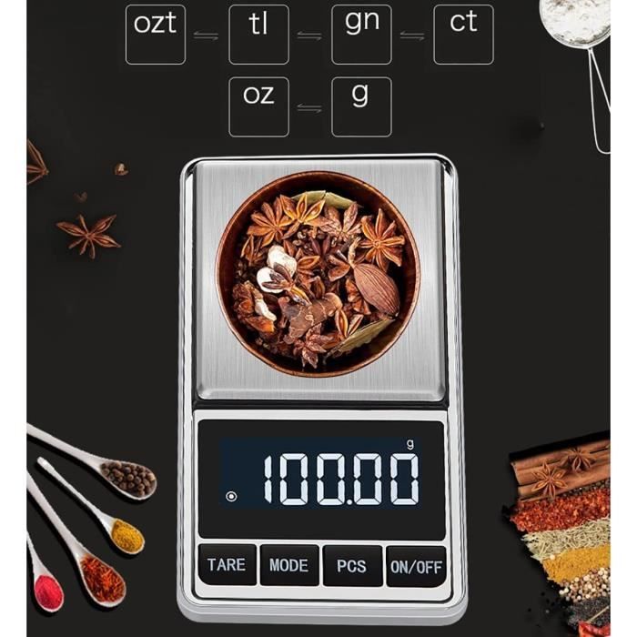 Balance Portable Haute Précision 0.1G Gramme Balance Électronique Lcd ...