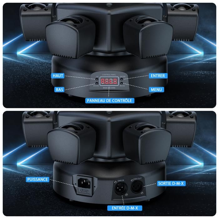 UKing 150W Lyre LED RGBW Jeux de Lumiere Avec Télécommand, Rotation ...