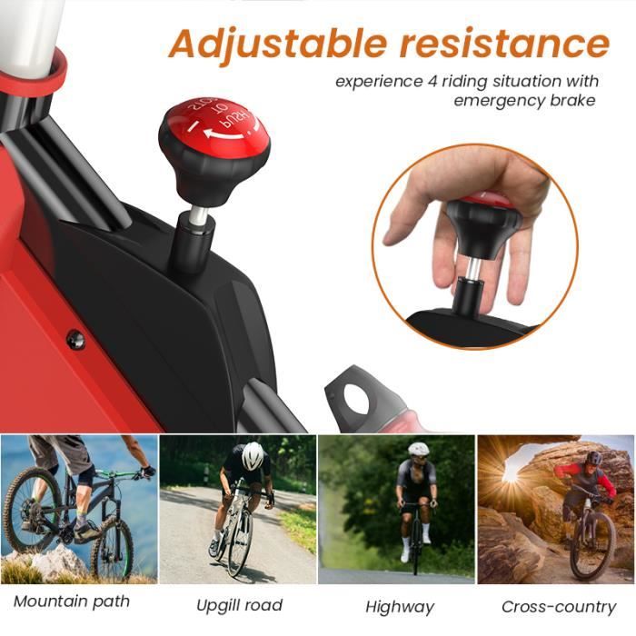 Vélo d'appartement BIGZZIA - Roue d'inertie 6kg - Résistance magnétique ...