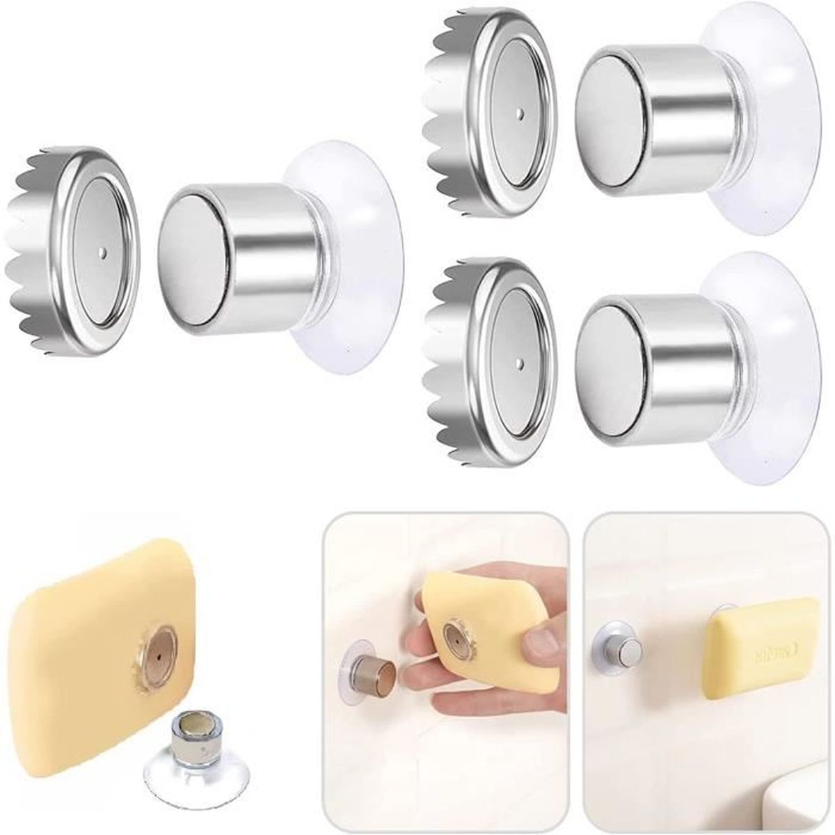 Porte Savon Aimanté 3PC Porte Savon Magnetique Porte Savon Douche avec ...