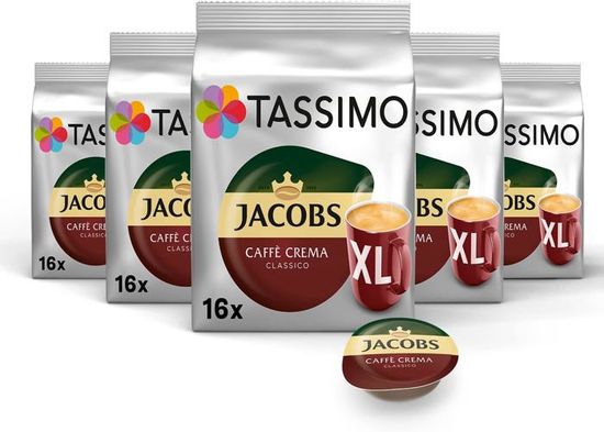 Jacobs Caffè Crema Classico Xl-5 Paquetes(80 Porciones)[568 ...