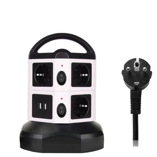 Multiprise verticale ue,prise électrique,Ports USB,interrupteurs ...