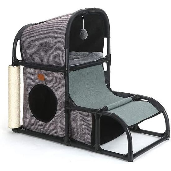 2 Couches Arbre À Chat Mobilier Maison De Jeu Pour Animaux Chatons ...