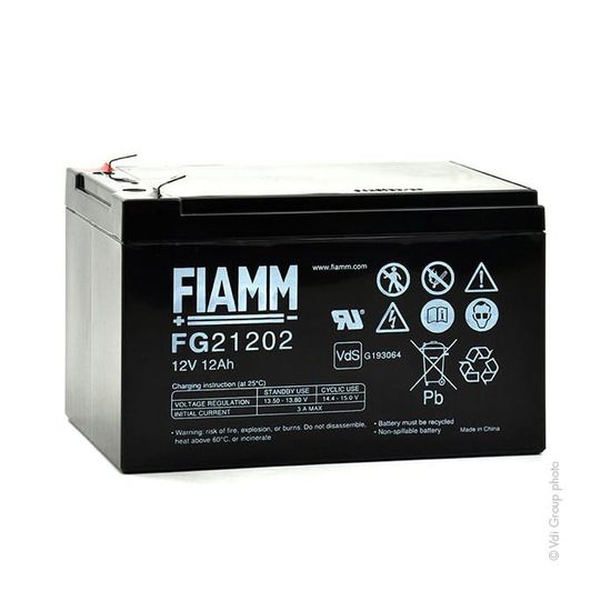 Fiamm - Batterie plomb AGM FIAMM FG21202 12V 12Ah F6.35-Fiamm ...