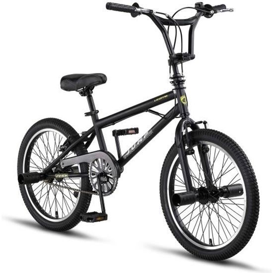 Licorne Bike Jump Premium BMX Système de rotor à 360° 4 niveaux en acier [Freestyle, Noir-Jaune ...