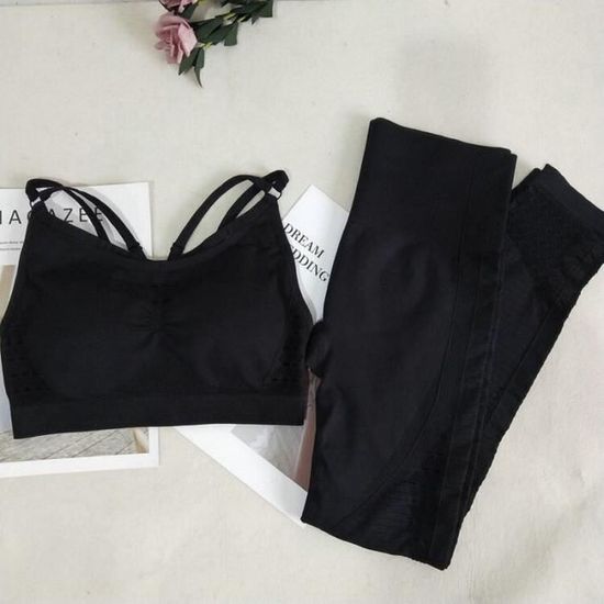 Textile Fitness Danse 2 Pièces Sexy Sport Costumes Sans Couture Yoga