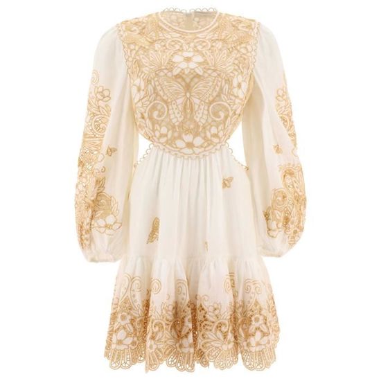 ZIMMERMANN FEMME 3980DSS226IVO BLANC AUTRES MATÉRIAUX ROBE Blanc ...