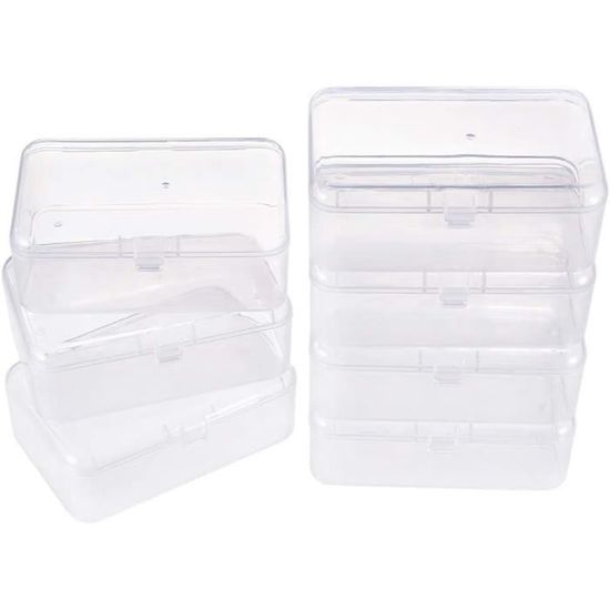 12 Pack 9X6X3.2Cm Rectangle Mini Boîte En Plastique Transparente Pour ...