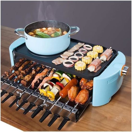 JIAX Barbecue Électrique Intérieur avec Pot Chaud Plateau De Cuisson ...