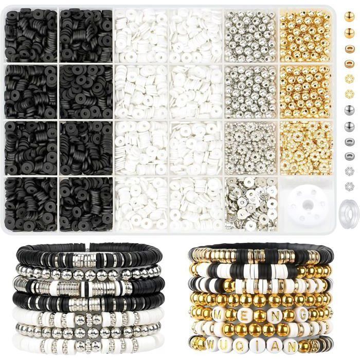 Kit Perles Plates 3000 Pièces Perles ,Perles Pour Bracelet Perles en ...