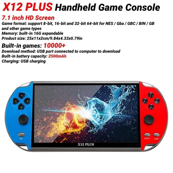 X12 Plus - Console de jeu vidéo rétro portable avec écran HD, plus de 7.1 jeux classiques ...