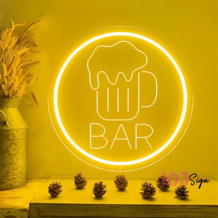 40x40cm USB - jaune - Signe de Néon de barre Led Lumières Bière Néons ...