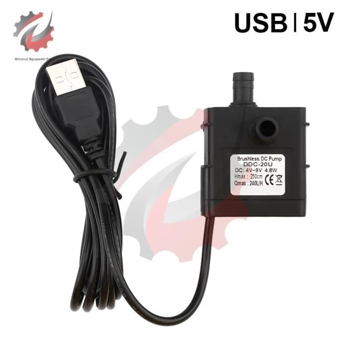 Micro pompe à eau hydroponique,4.8W,Kampl-H,DC 12V-24V,USB,moteur sans ...