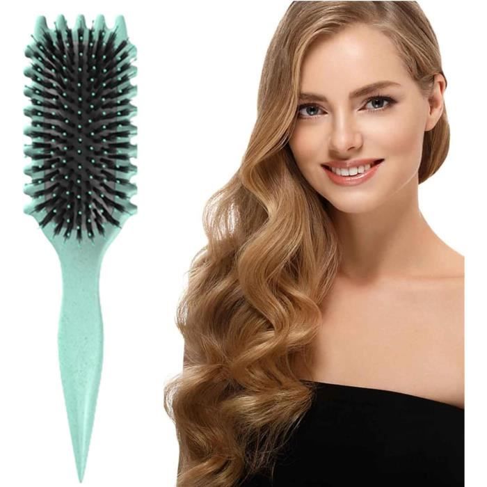 Bounce Curl Brush 2024 NEW Bounce Defining Curl Brush Boar Bristle Hair Brush Styling Brush for Detangling Bristle Curl Green Cdiscount Electromenager