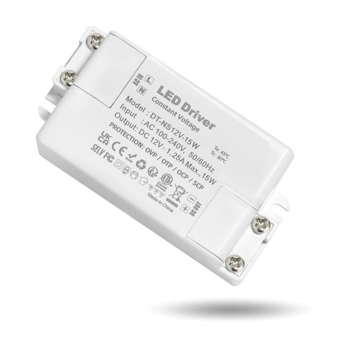 12V 15W, transformateur 220v 12v, alimentation 12v, led driver 12v 15w ...