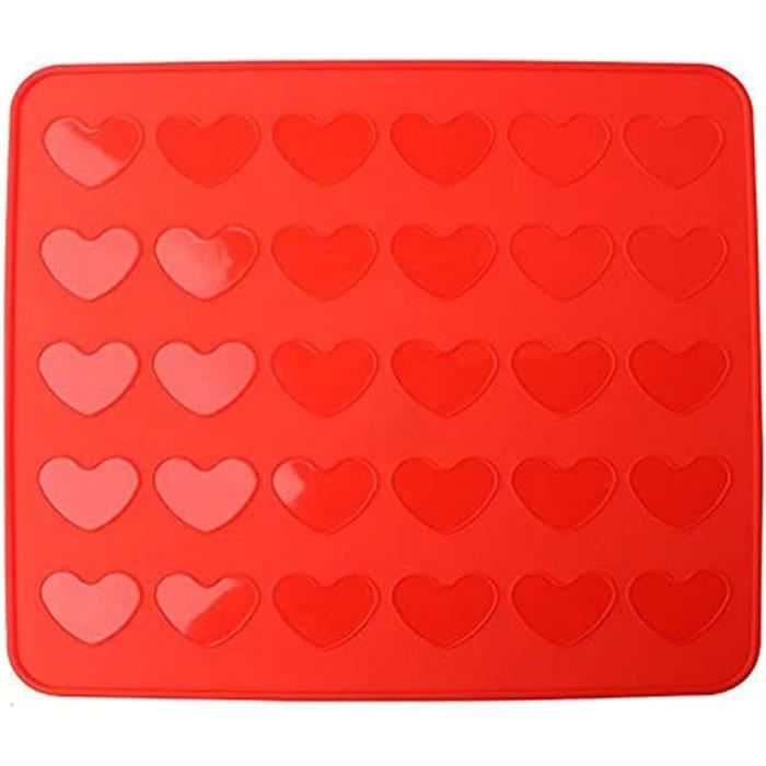 Tapis de cuisson en silicone en forme de cœur pour macarons - Capacité ...
