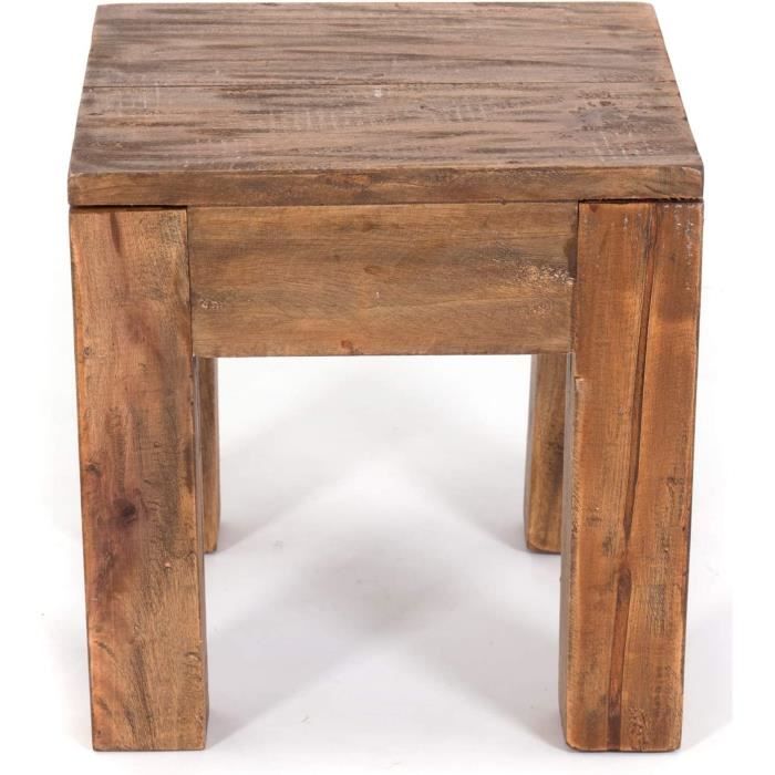 Table basse rustique Square 30 | Bois recyclé massif, 30 x 30 x 30 cm ...