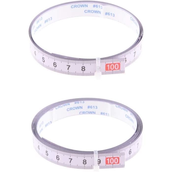 AJW-2x Ruban à Mesurer Autocollant Règle Métrique Auto-adhésif 1m-0-1m ...