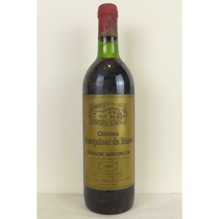 Montagne saint-émilion château marquisat de binet rouge 1983 - bordeaux ...
