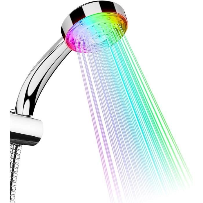 Pommeau De Douche Led Lumineux 7 Couleurs Changement Automatique ...