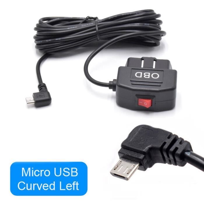 Prise allume,Port USB Mini Mico 24h 5V 3A 3.5 mètres, câble de recharge ...