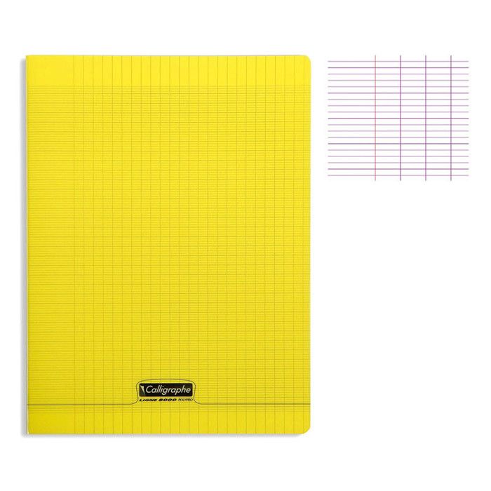 CLAIREFONTAINE Calligraphe Cahier Piqué Polypro Jaune 24 x 32 cm 96 ...
