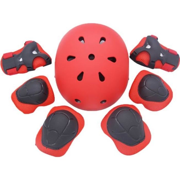 Casque de protection de sport pour enfants + coudières + genouillères ...