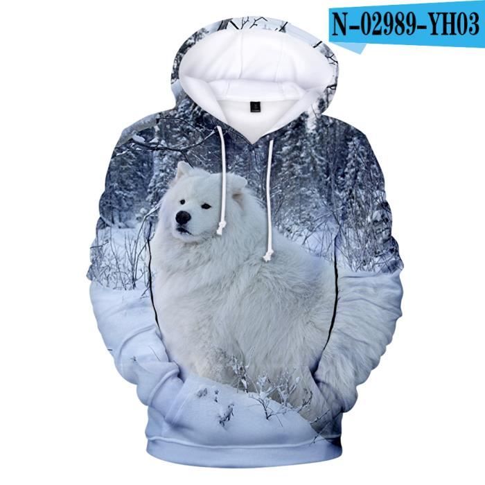 Sweat à Capuche - motif loup pour - Black-Beige Black/beige - Cdiscount ...