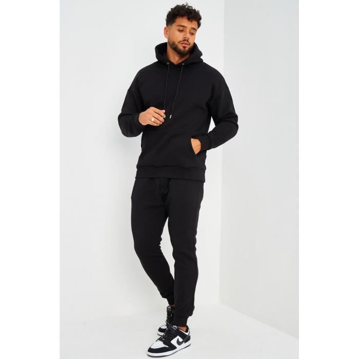 Ensemble sweat à capuche + jogging noir Noir - Cdiscount Prêt-à-Porter