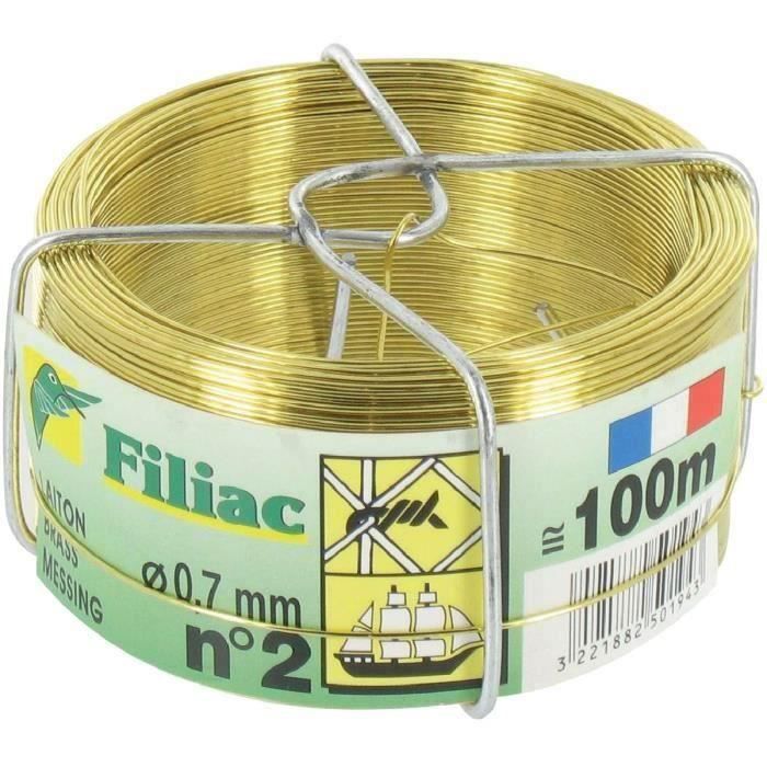 Fil laiton mou Filiac - Long. 100 m - Diam. 0,7 mm - Cdiscount Bricolage