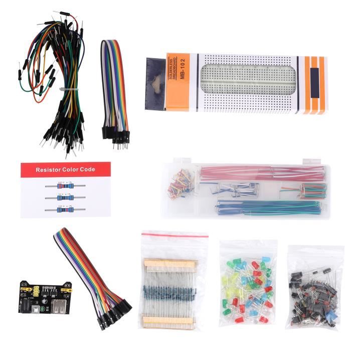 Shipenophy Kit Electronique DIY avec Breadboard sans Soudure - Composants et Capteurs pour ...
