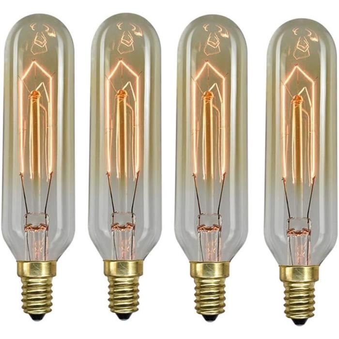 E14 Vintage Edison Ampoule À Filament Tube Lumineux Décoratif 40W T10 ...