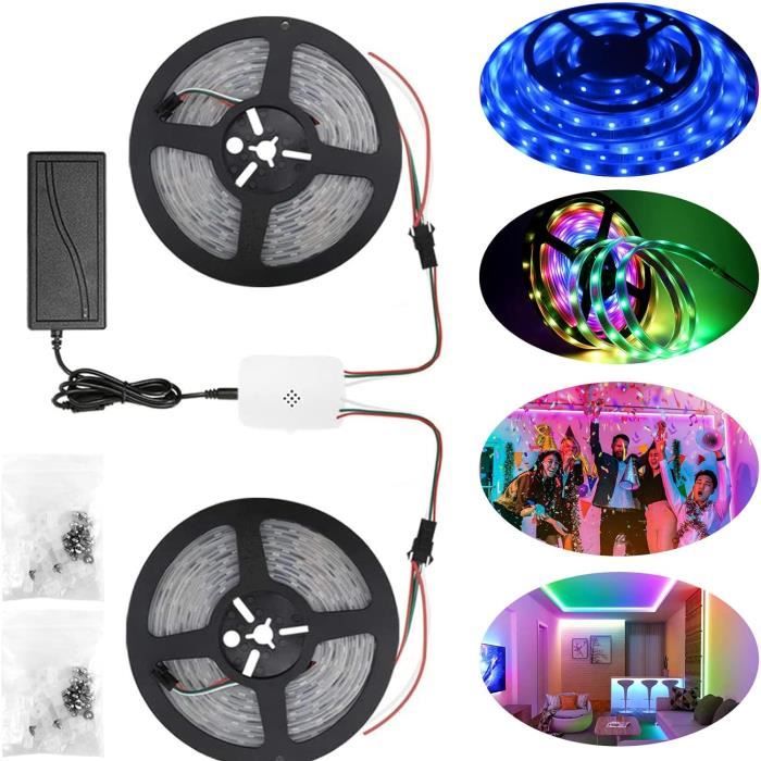 Ruban Led Intelligent Wifi 5M Couleur Dynamique, Bande Led 150 Leds ...
