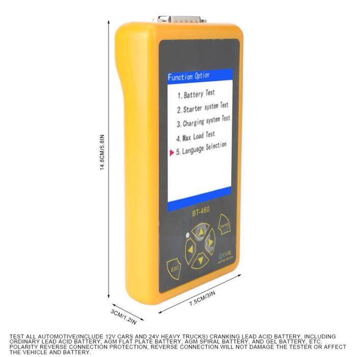 YOSOO Analyseur de batterie YOSOO Testeur de batterie de véhicule ...