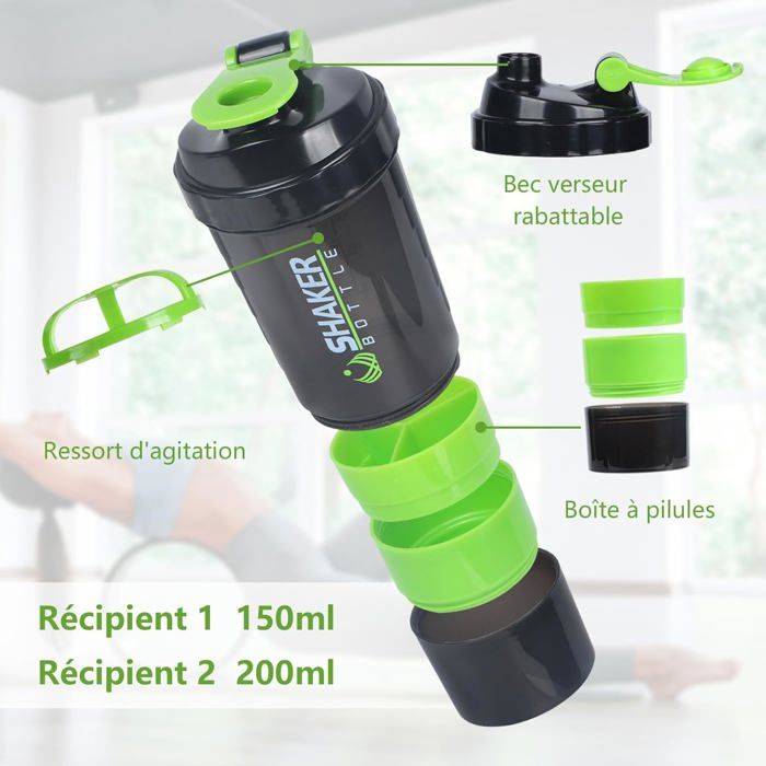 VIGIND Shaker à protéines 500ml,Bouteille shaker pour protéines,shaker ...