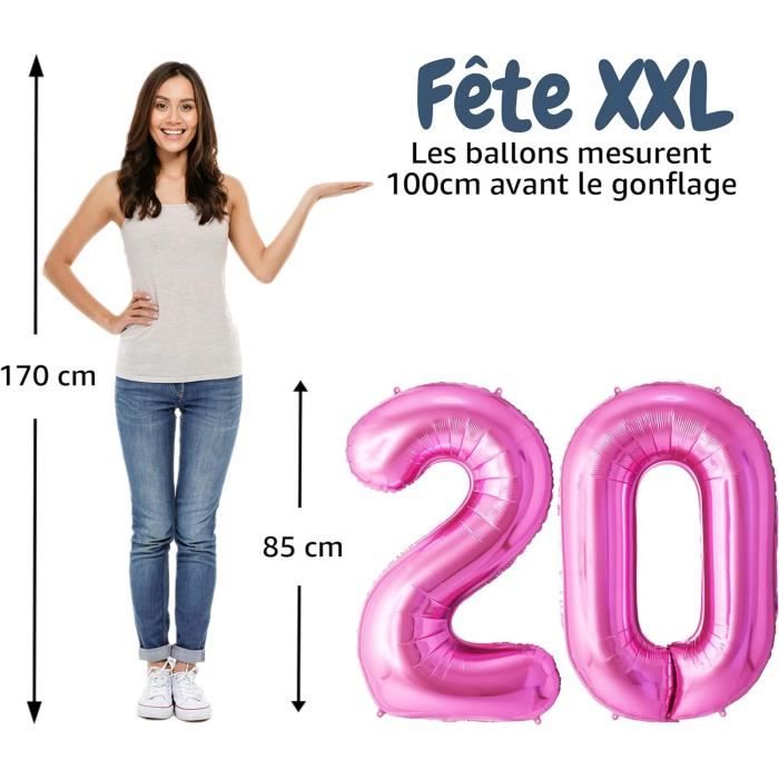 Ballons Anniversaire 20 Ans Couleur Rose De 100Cm \ Décoration Ballon ...