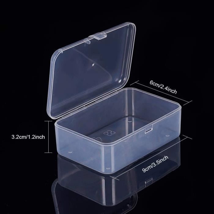 12 Pack 9X6X3.2Cm Rectangle Mini Boîte En Plastique Transparente Pour ...
